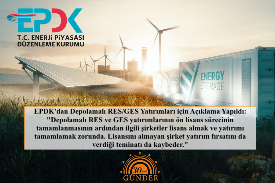 EPDK'dan Depolamalı RES/GES Yatırımları için Açıklama Yapıldı ...